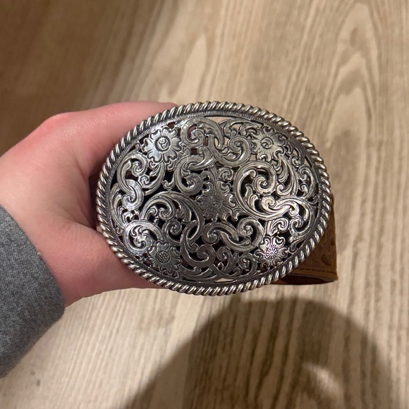 Tony Lama | Accessories | Tony Lama Silver And Brown Belt | Poshmark